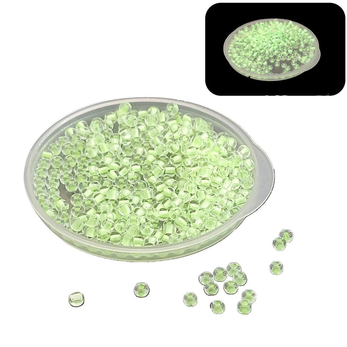 Buy Glow In The Dark Radium Glass Seed Beads For Jewellery Making DIY ...